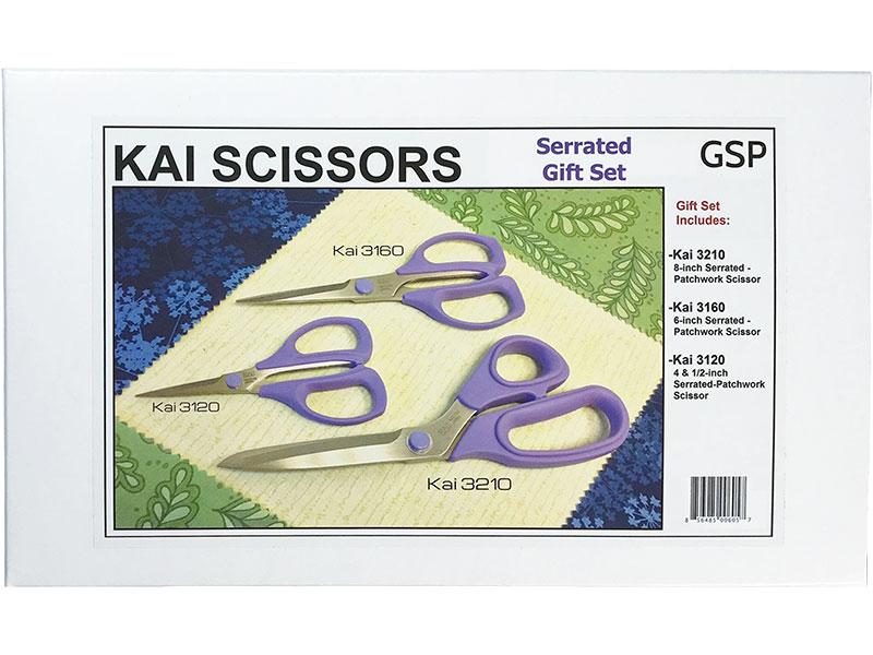 KAI 3 Piece Serrated Scissor Gift Set – Decorative Stitch MI